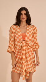 Rio de Jas - CAMISÃO KATARINA XADREZ ORANGE